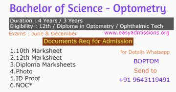 B.Sc.Optometry Course Details,Syllabus,Duration @8801045488